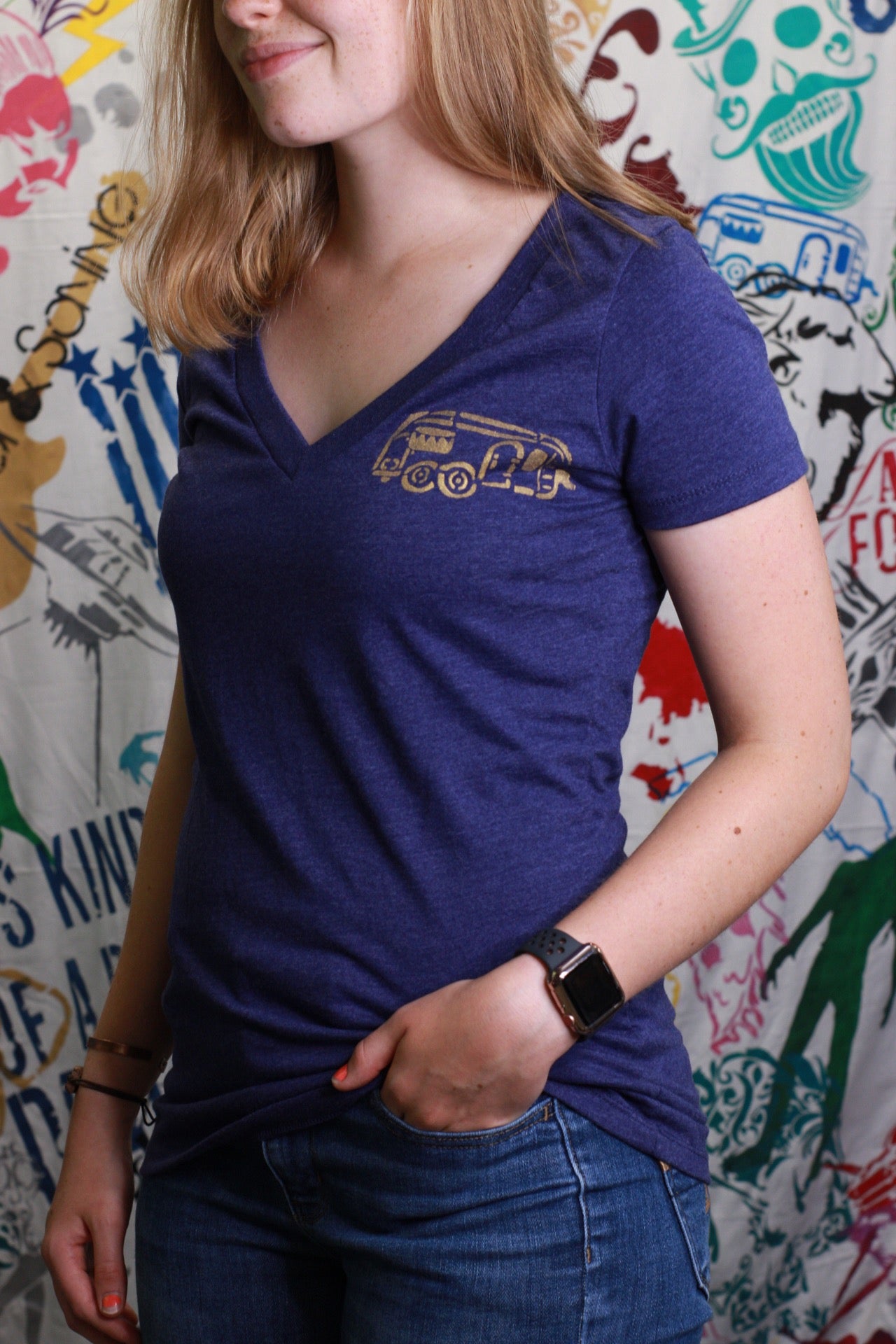 Mini Camper Ladies Premium V-Neck T-shirt – Sacer and Savive